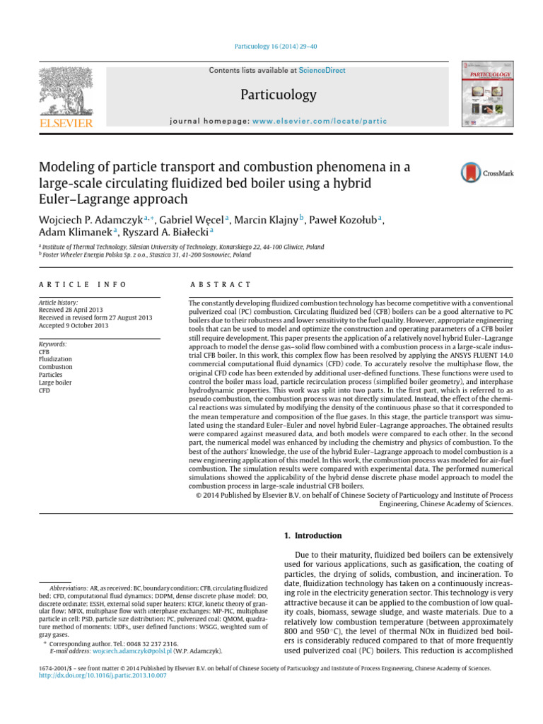 Modeling of Particle Transport and Combustion Phenomena in A Large-Scale Circulating Uidized Bed ...