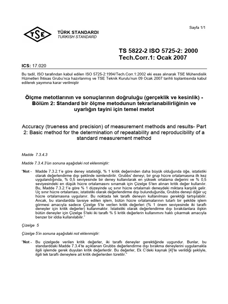 TS 5822 2 ISO 5725 2 Cor 1 | PDF