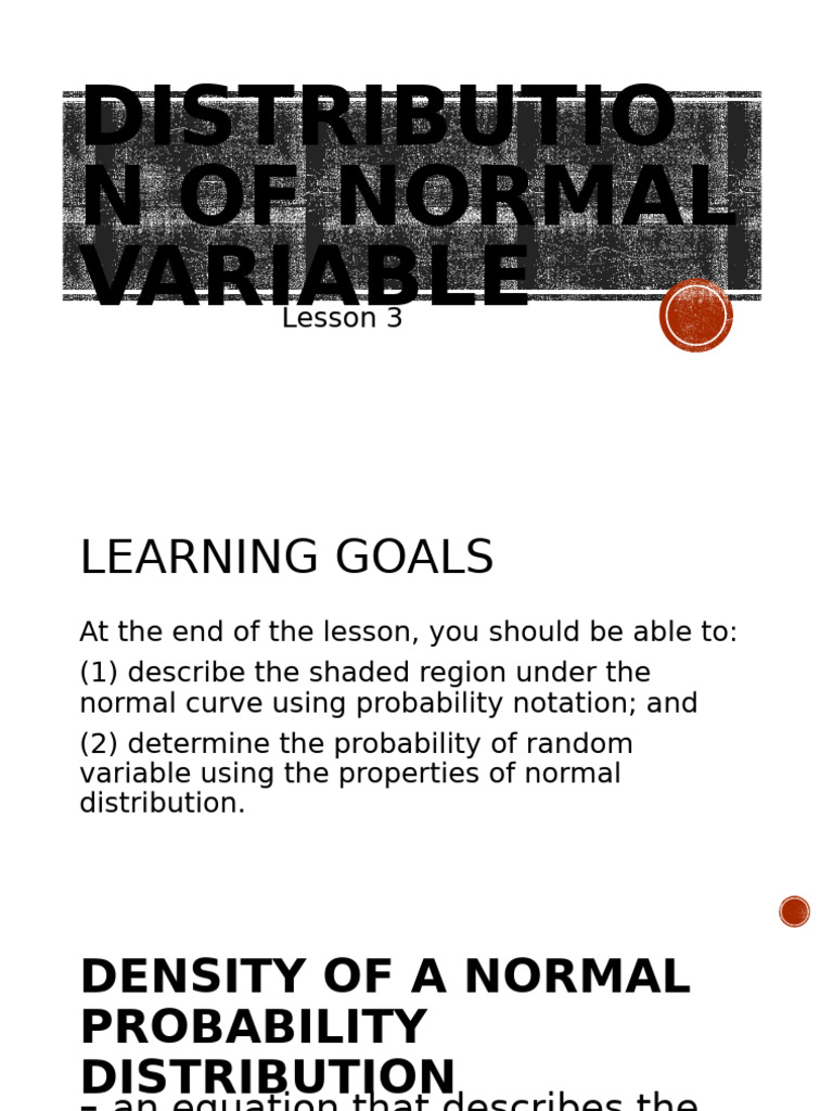 Distribution of Normal Variable - Standard | PDF