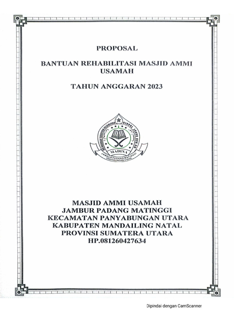 Proposal Rehab Masjid Ammi Usamah Madina | PDF