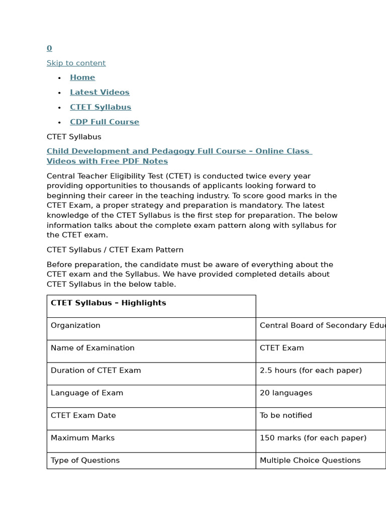 Ctet | PDF