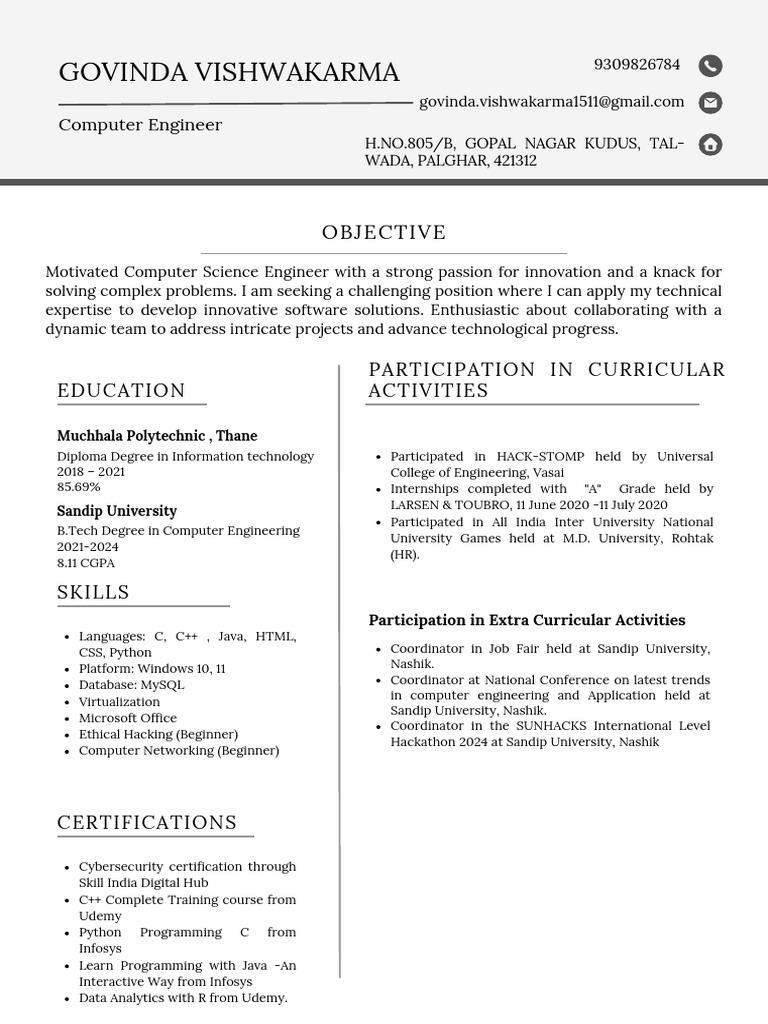 Govinda Vishwakarma Resume | PDF
