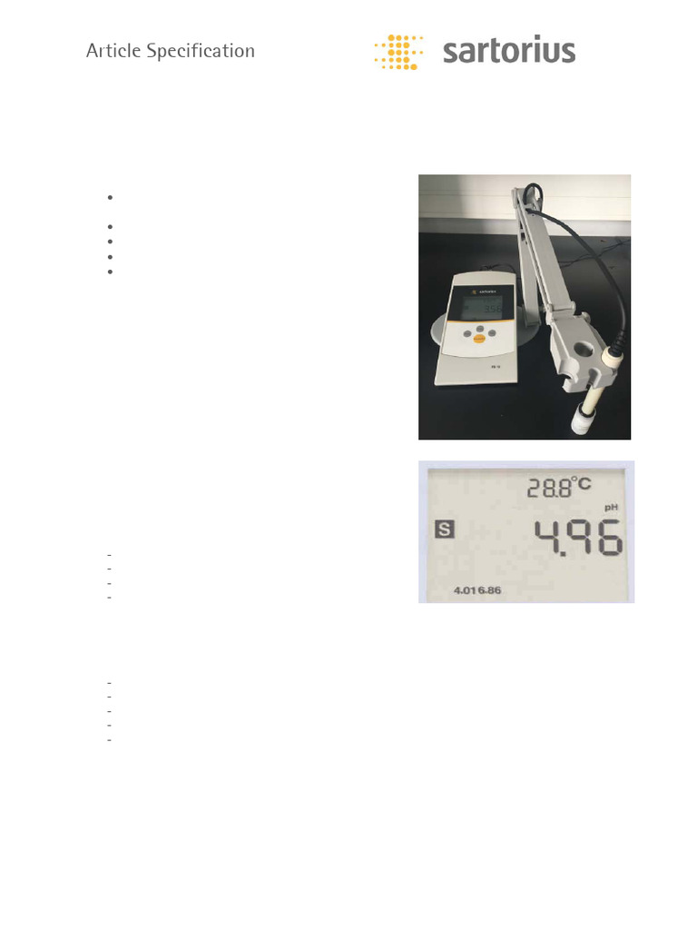 Sartorius PH Meter PB-10 | PDF