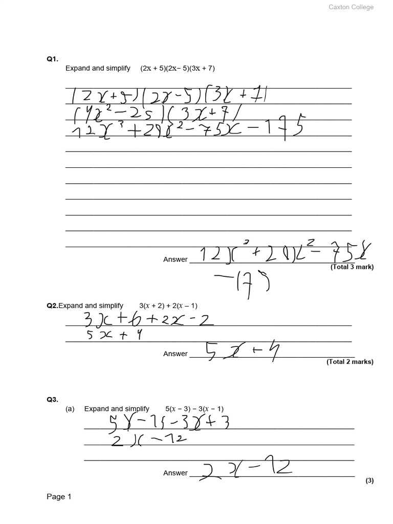 Year 10 Maths Summer Homework (1) 2 | PDF