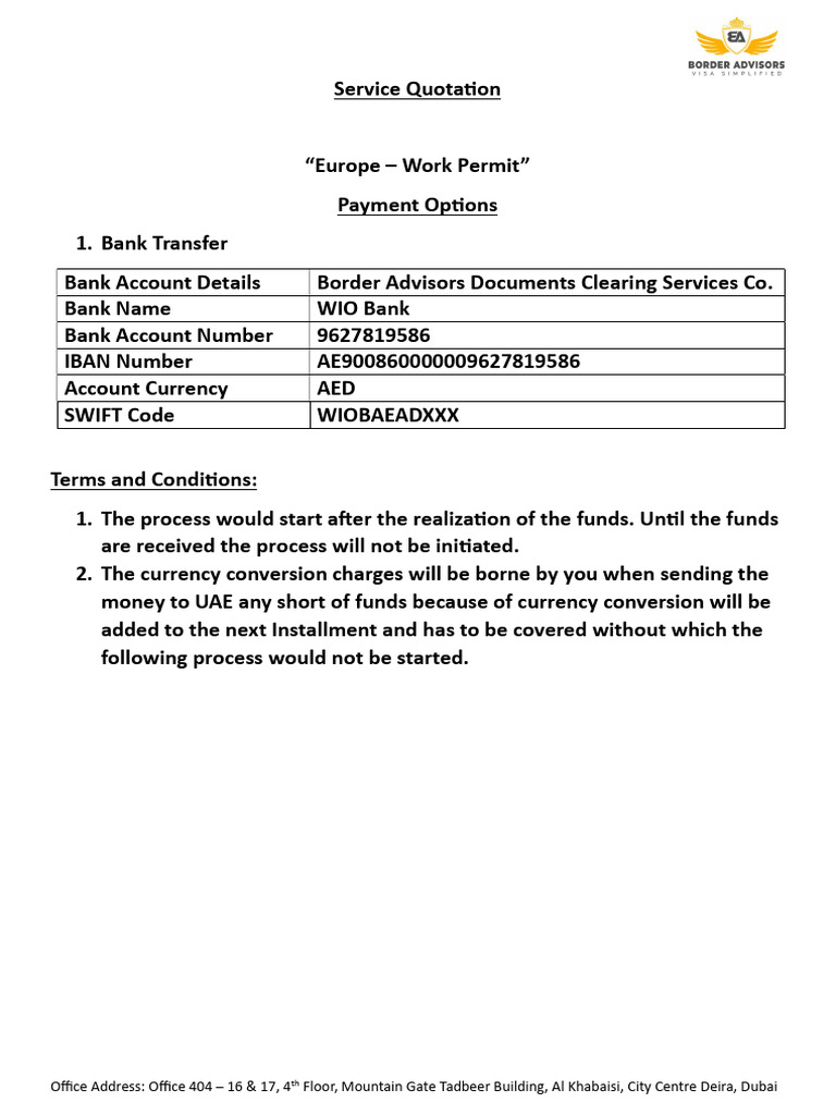 Europe - Client Quotation 15K | PDF