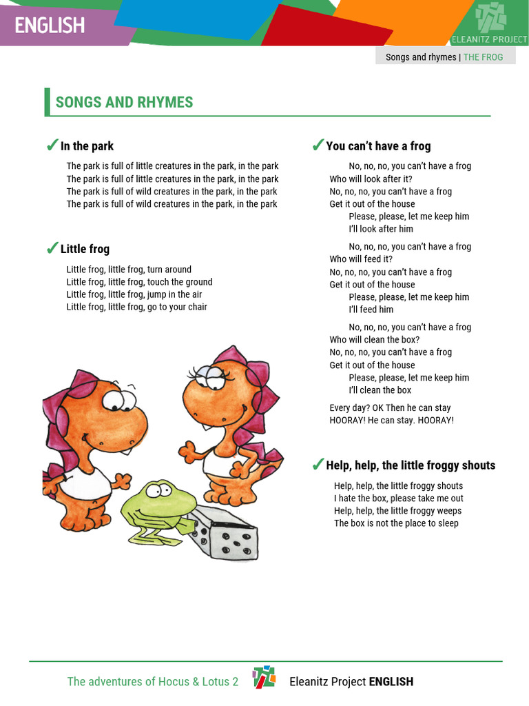 Songs and Rhymes - The Frog | PDF | Amphibian | Home & Garden