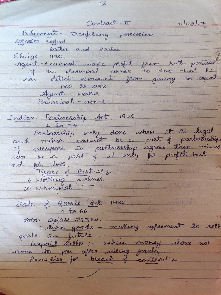 Contract 2 Notes PDF | PDF