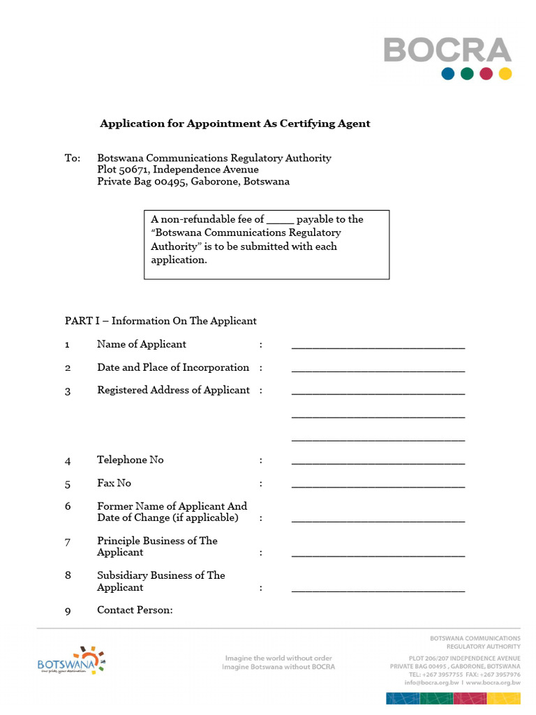 Certifying Agent Application Form | PDF