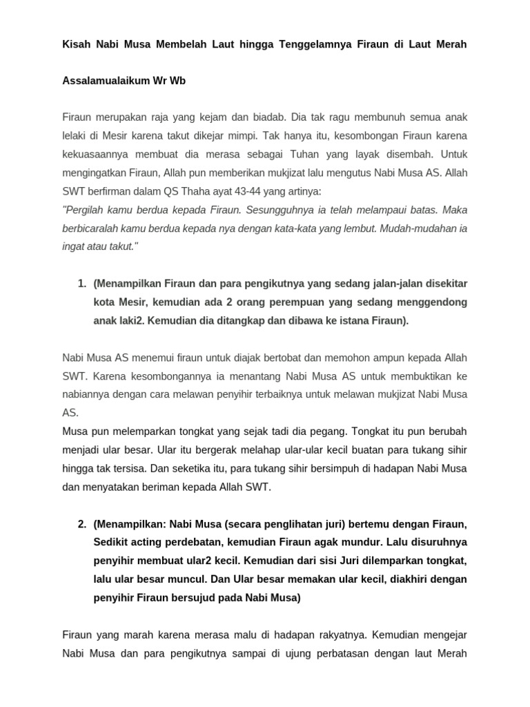 Kisah Nabi Musa Membelah Laut Hingga Tenggelamnya Firaun Di Laut Merah ...