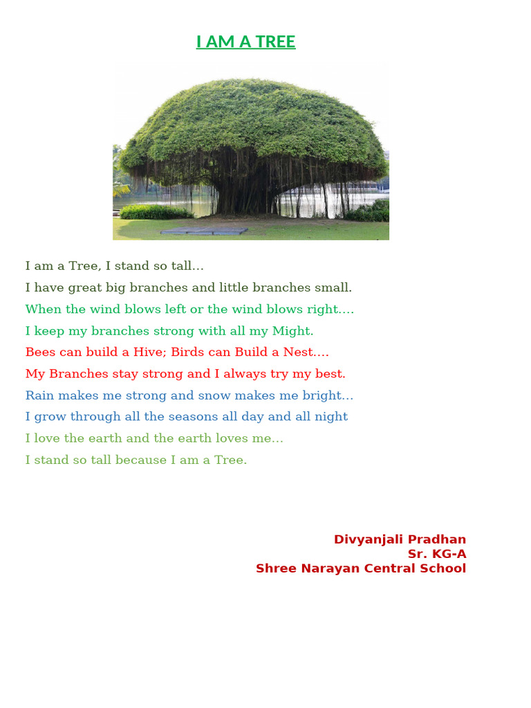 Poem-I Am A Tree | PDF