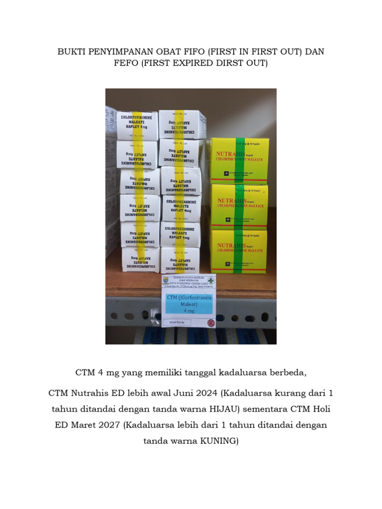 3.10.1. B (6) Bukti Penyimpanan Obat Fifo Dan Fefo | PDF