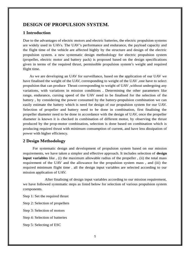 Design of Propulsion System 2 | PDF