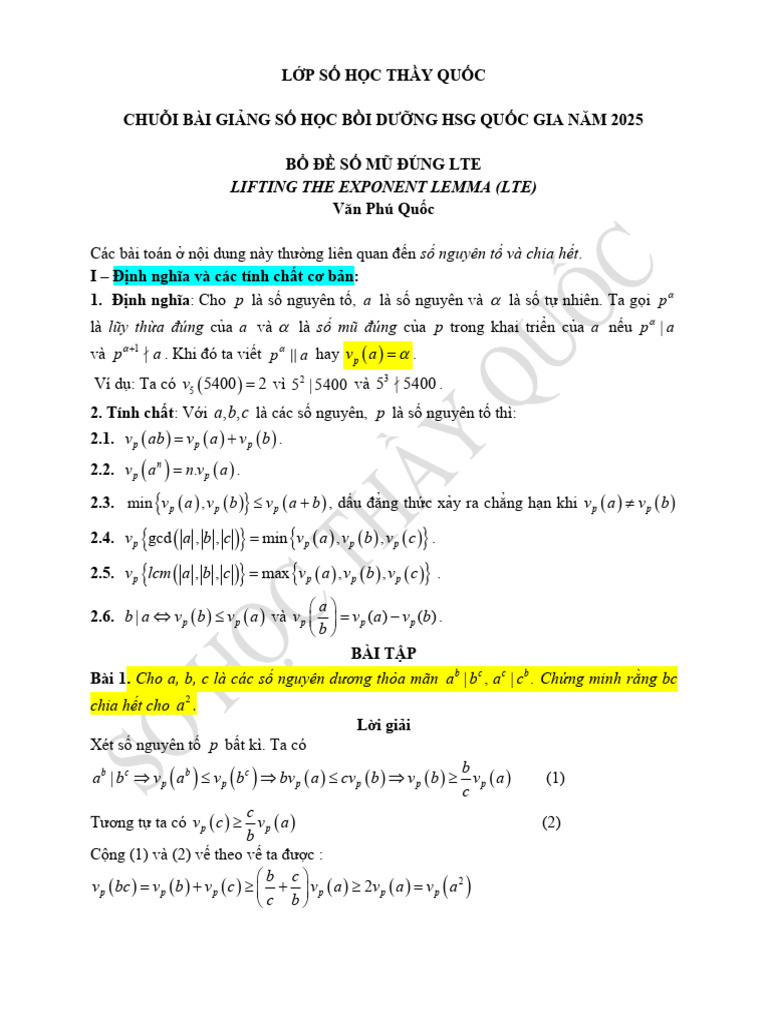 LTE PHAN 1 - Loi Giai | PDF