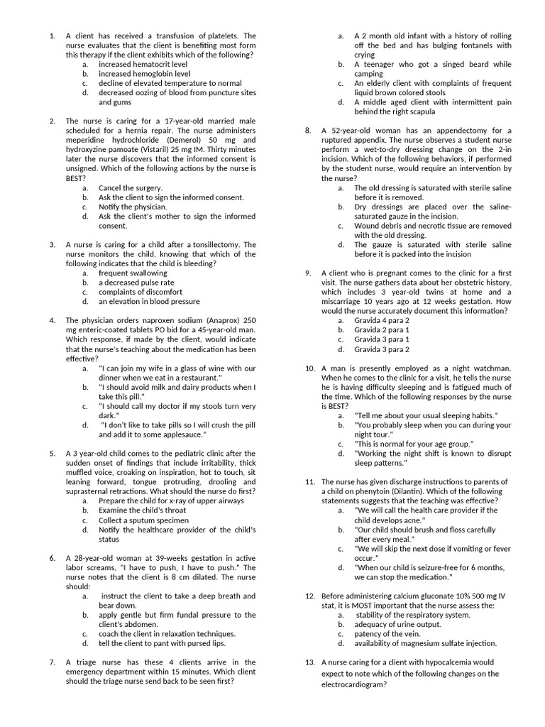 NCLEX3 Questions | PDF