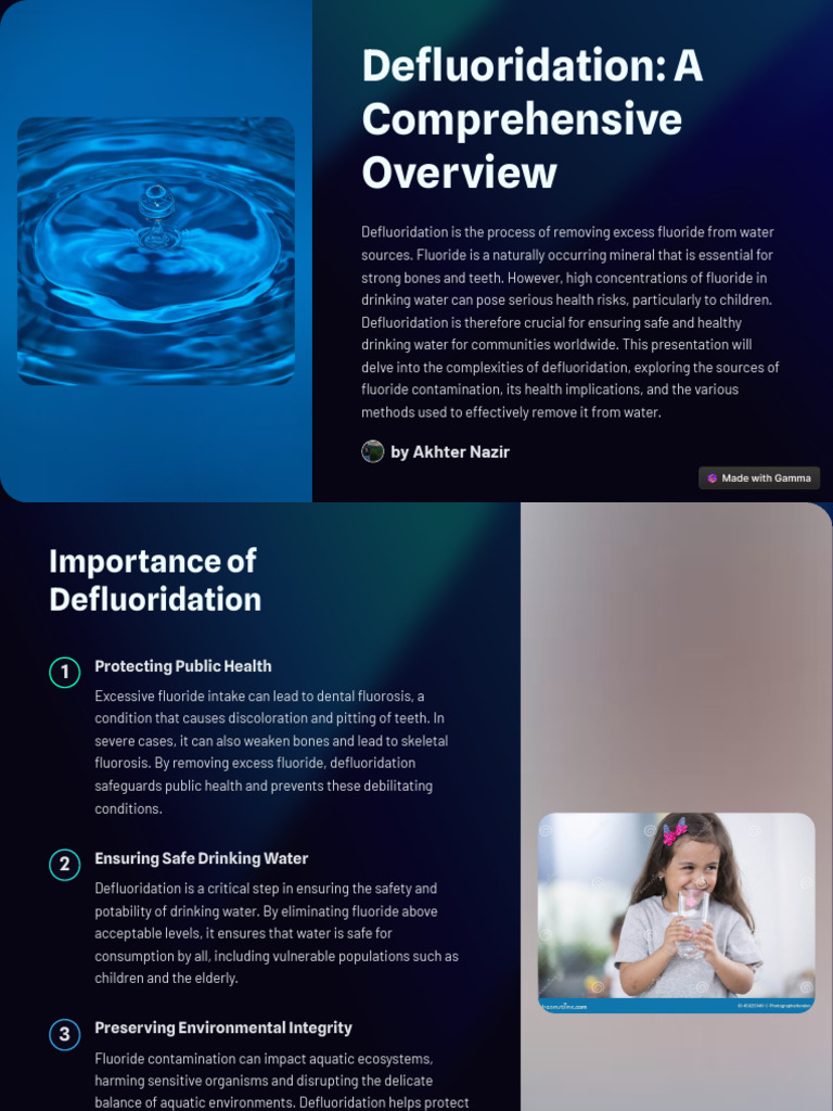 Defluoridation A Comprehensive Overview | PDF | Membrane | Science ...