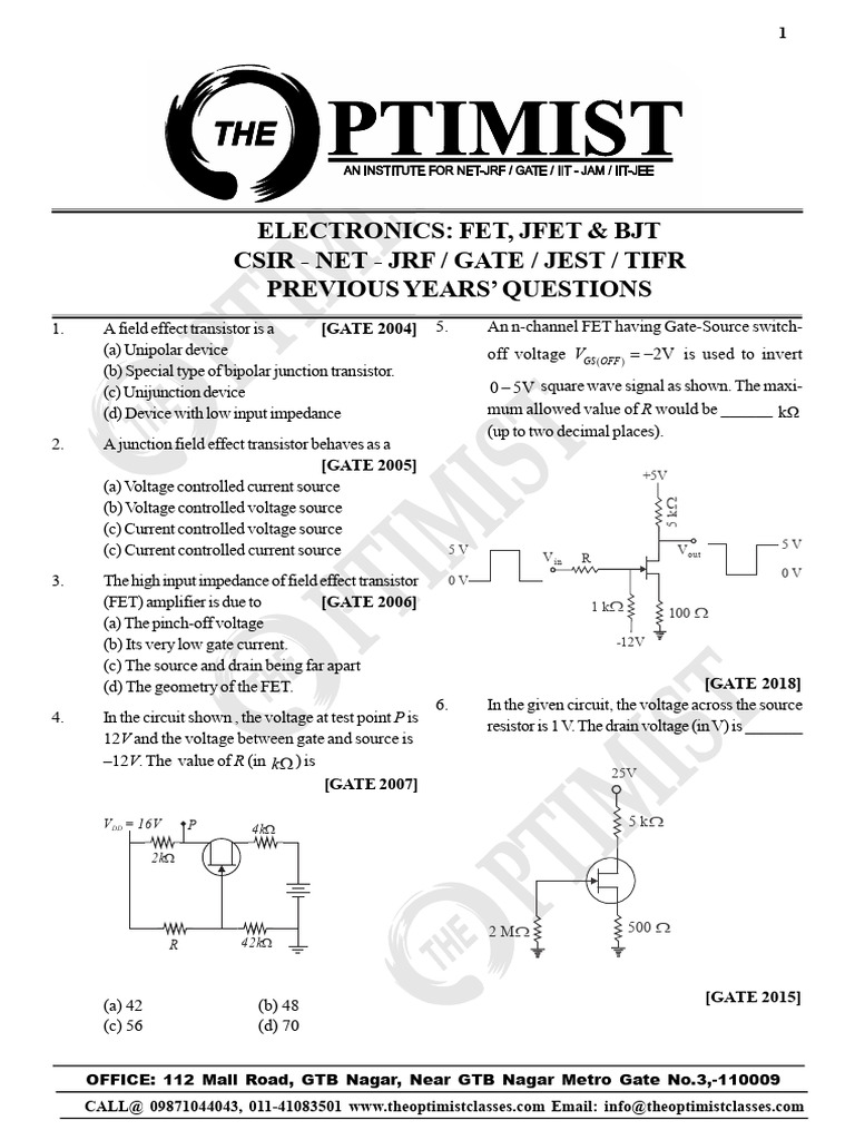 Fet, Jfet & BJT | PDF