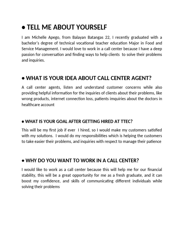 Interview (TTEC) | PDF