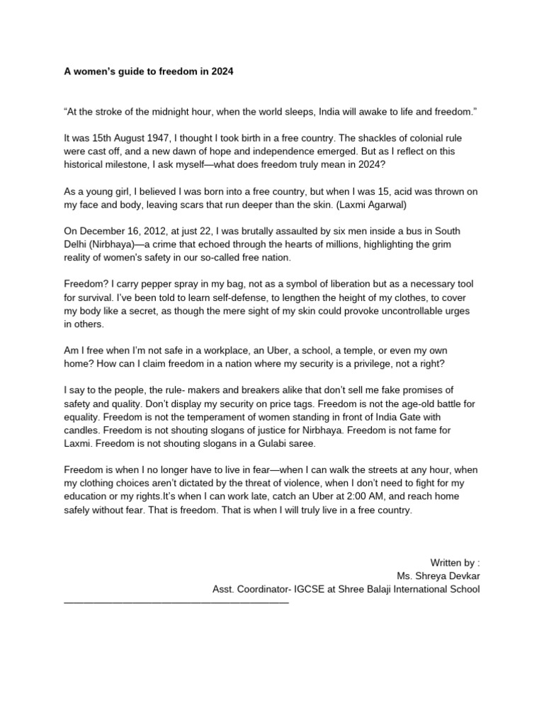 What Freedom Means To Me | PDF