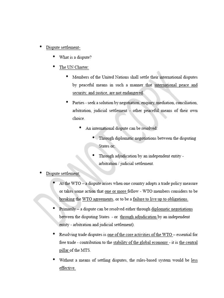 Dispute Settlement | PDF