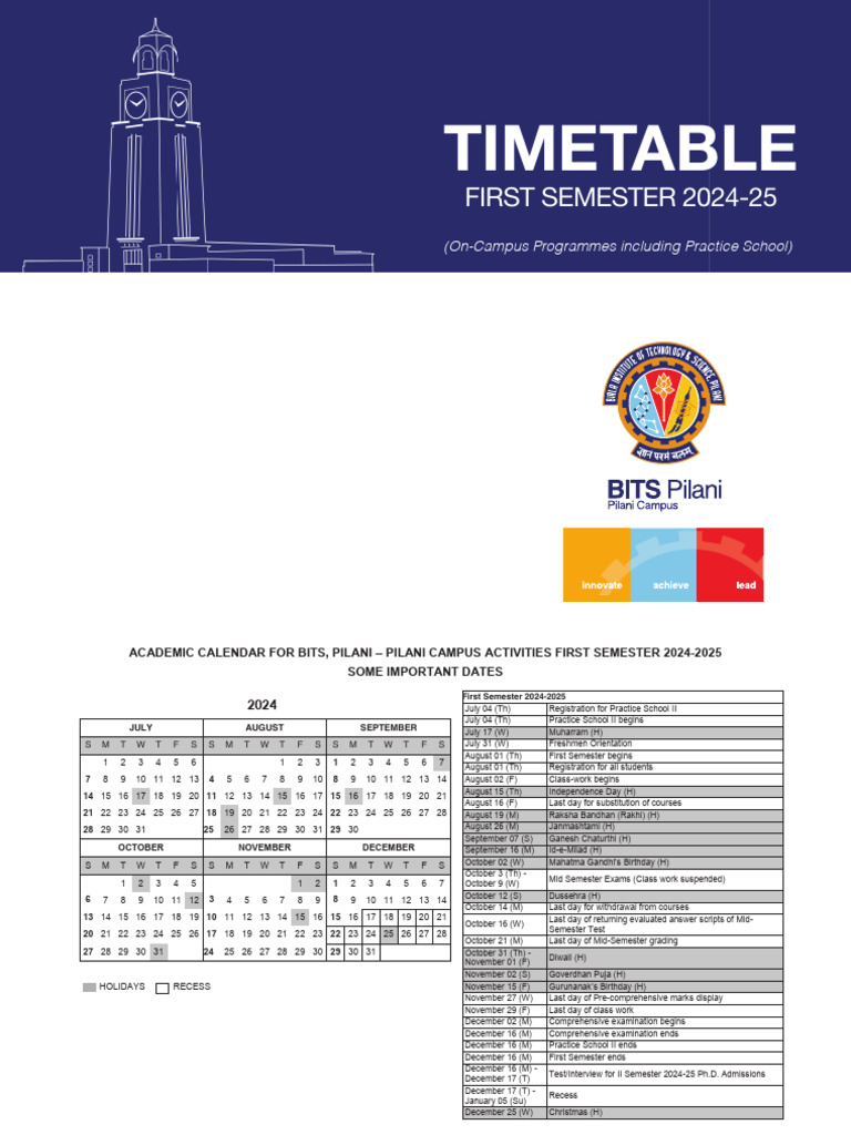 Timetable 05 Aug 2024 | PDF
