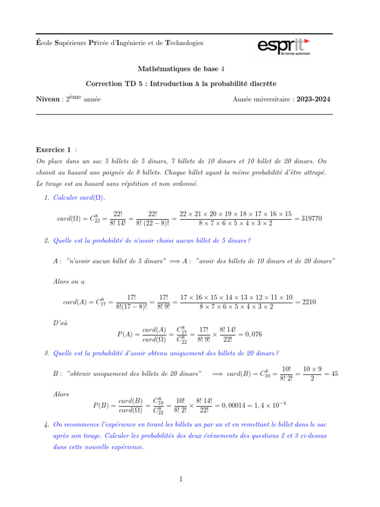 Correction TD5 | PDF