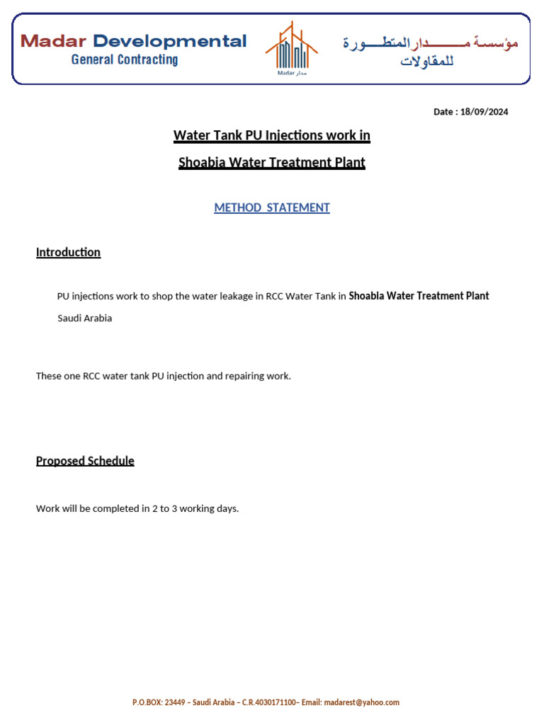 Method Statement | PDF