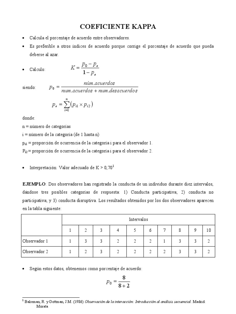 Coeficiente Kappa | PDF