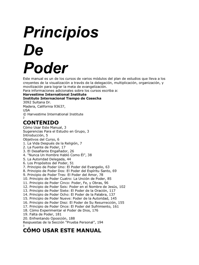 Principios de Poder (Libro) | PDF | espíritu Santo | Jesús