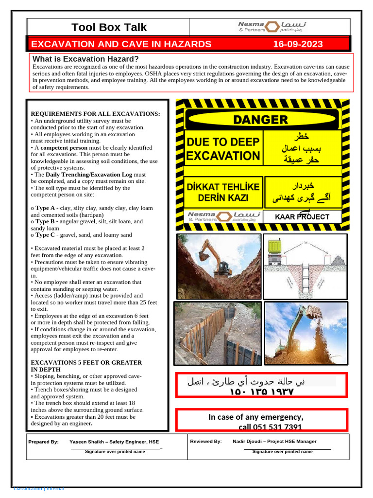 TBT -EXCAVATION & CAVE IN HAZARDS | PDF