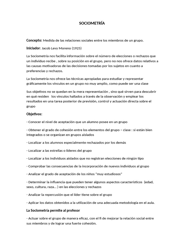 SOCIOMETRÍA | PDF