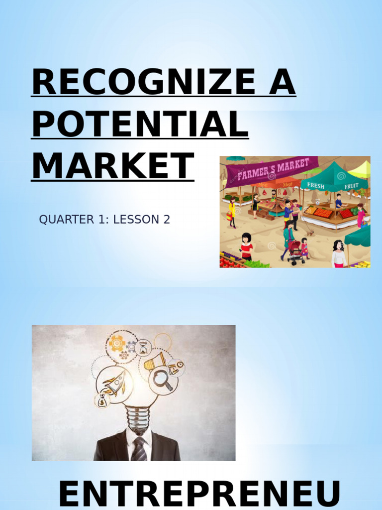 2 Recognize A Potential Market | PDF