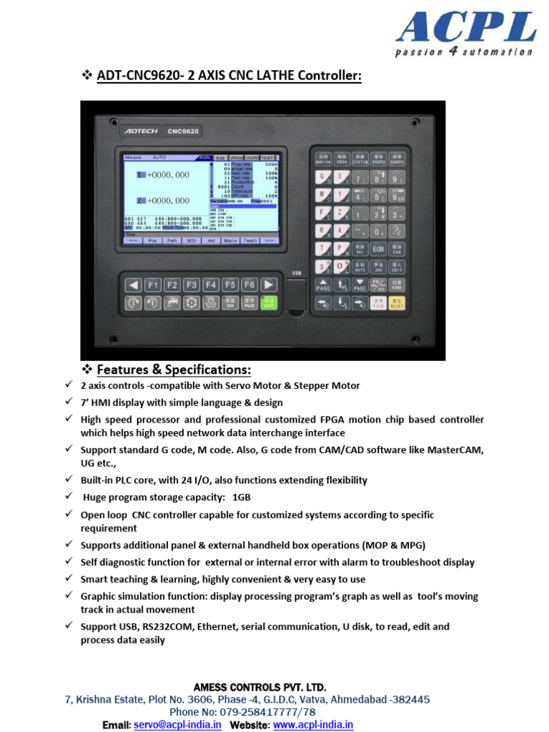 Adtech CNC 9620 Controller | PDF