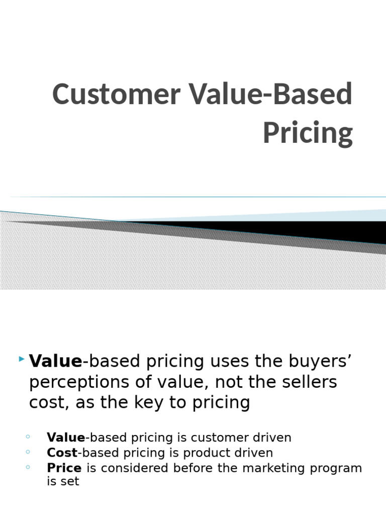 Customer Value-Based Pricing | PDF