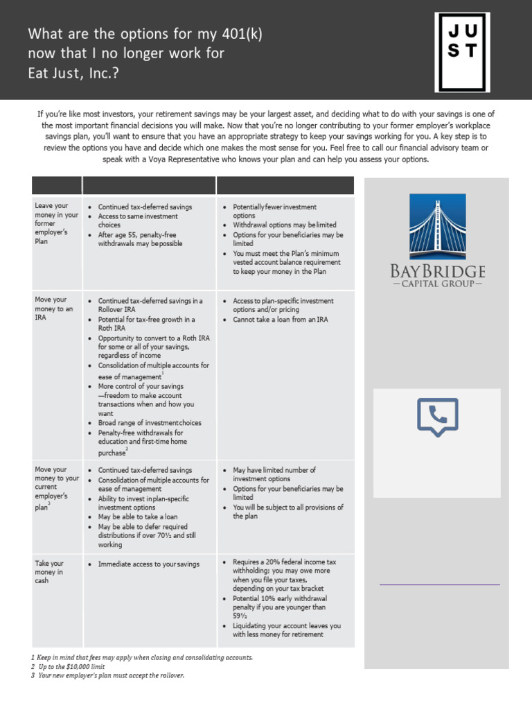 Eat Just, Inc. 401 (K) Plan - Voya - Plan Distribution Options - 813433 ...