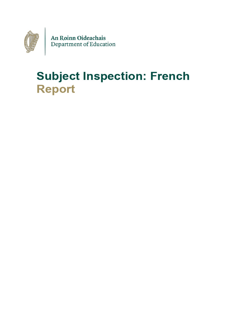 French Subject Inspection Report 2024 | PDF | Teachers | French Language