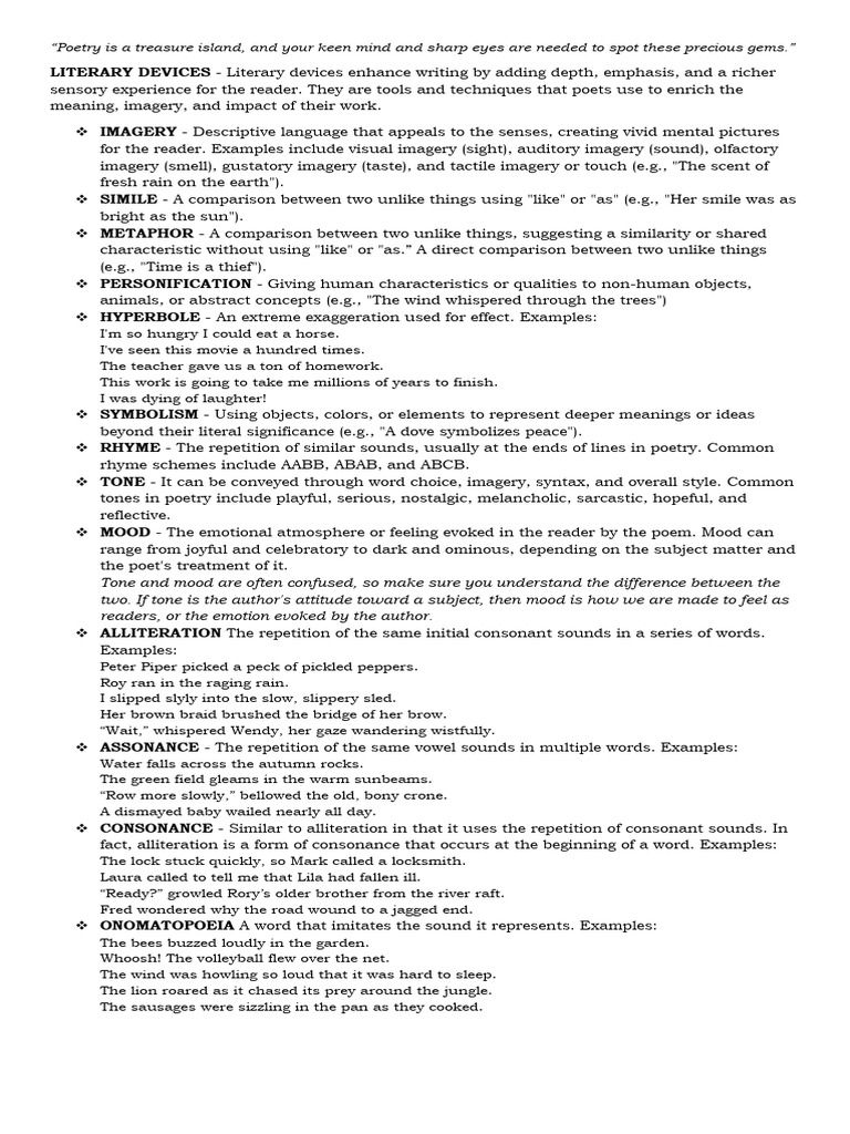 Handout Literary Devices | PDF