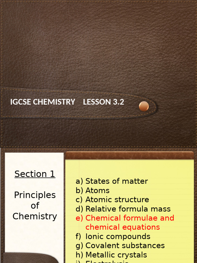 IGCSE Chemistry Section 1 Lesson 4 | PDF
