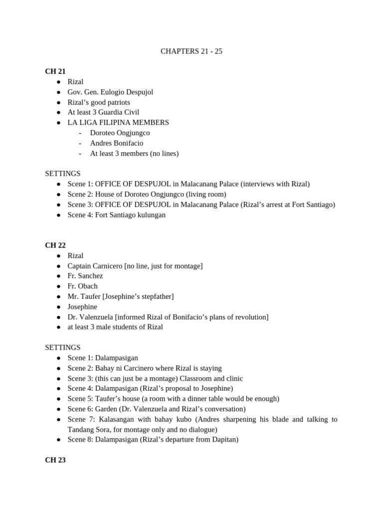 CHAPTERS-21-25-CHARACTERS-AND-SETTINGS | PDF