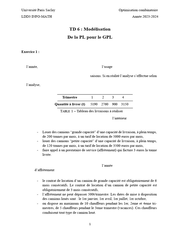 TD6 PL Modélisation | PDF