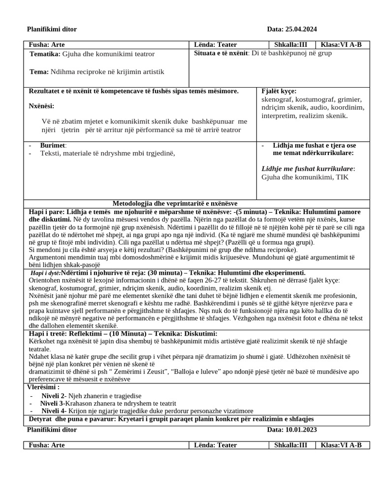 Ditare Art Teater 6 | PDF