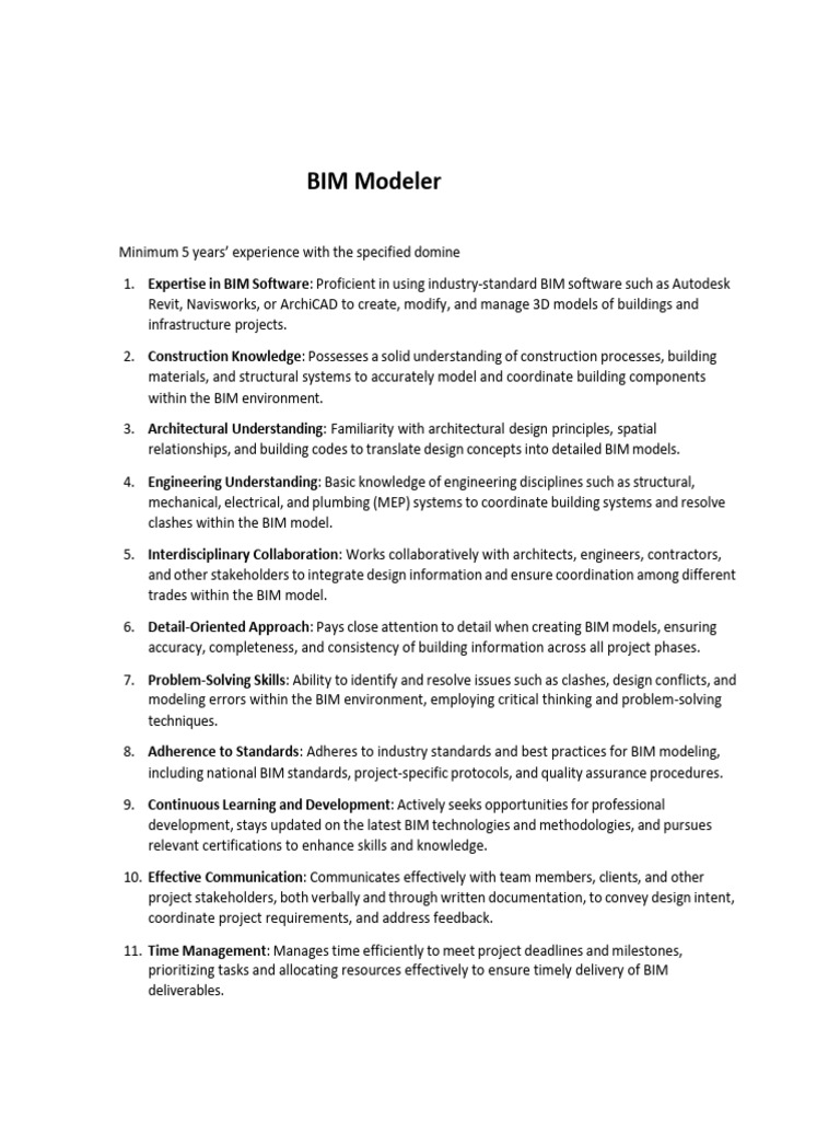 JD - BIM Modeler | PDF
