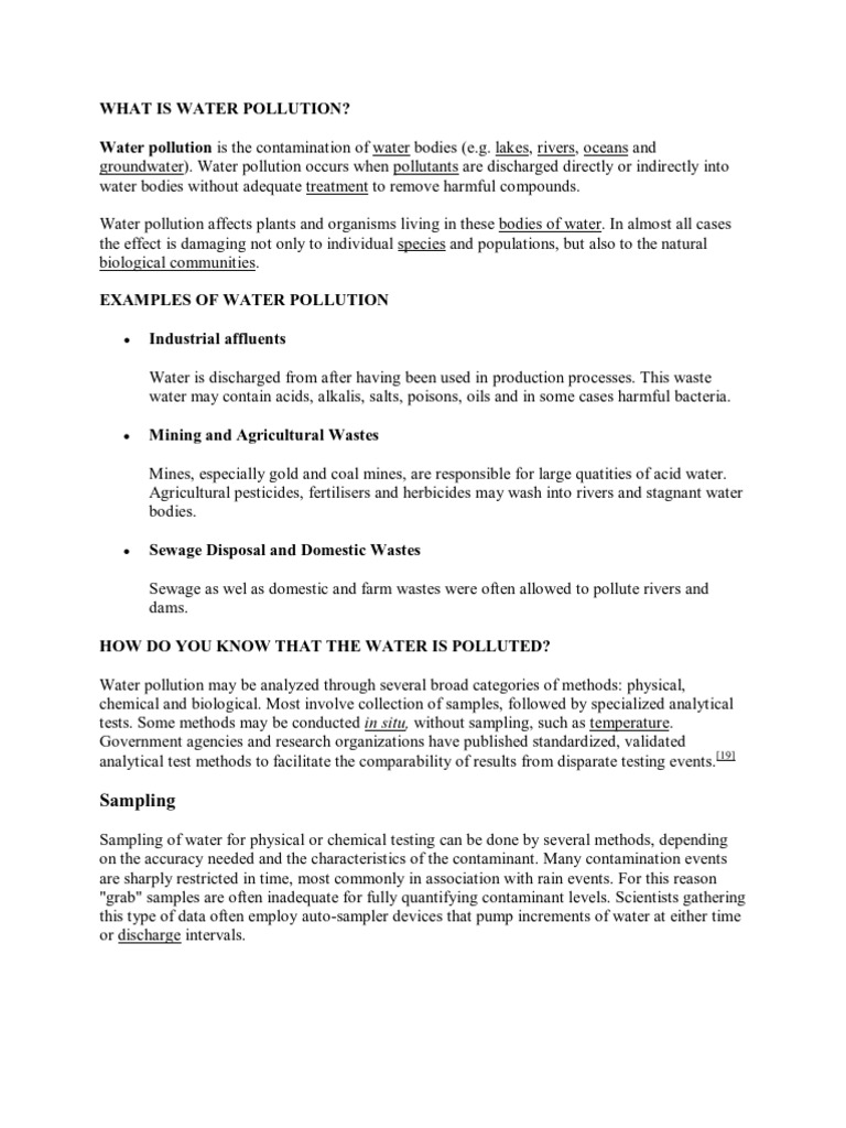 CC C Is The Contamination of Water | PDF | Water Pollution | Pollution