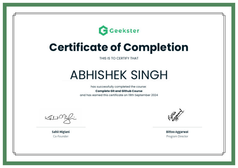 Git & GitHub Certificate | PDF