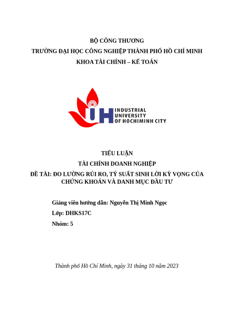 Nhóm 5 - Tiểu Luận Tcdn | PDF