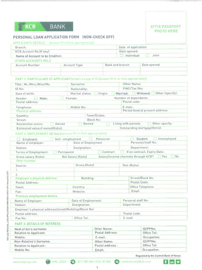 Loan Form NON Check Off | PDF