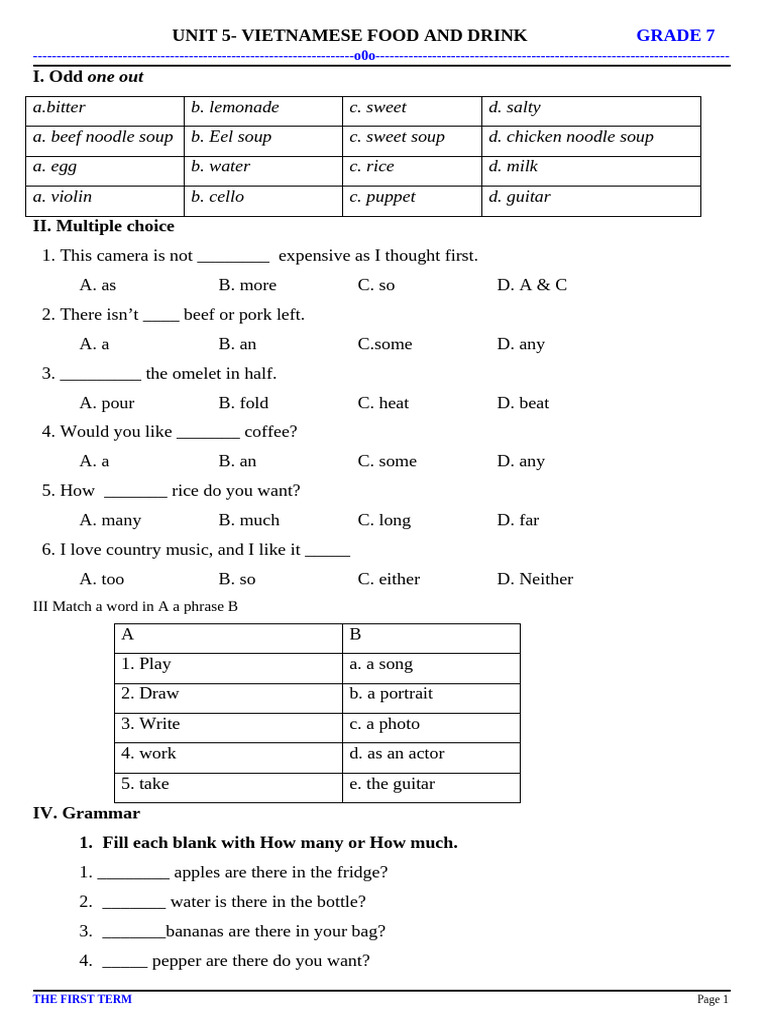 UNIT 5.2 English For 7th Graders | PDF