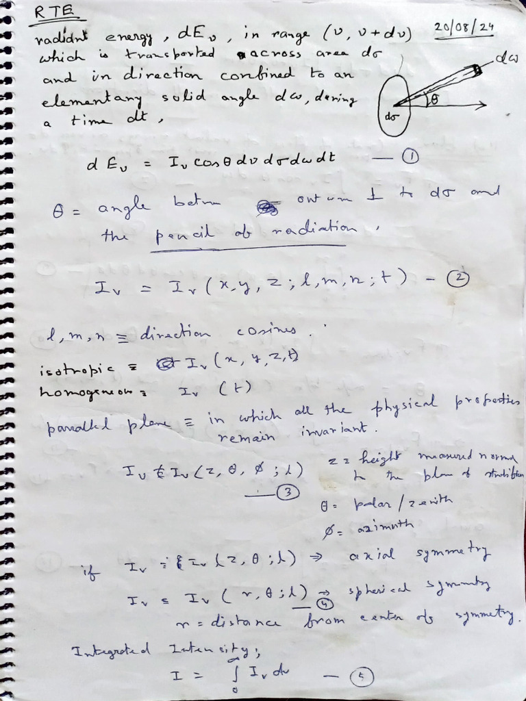 Radiative Transfer Equation | PDF