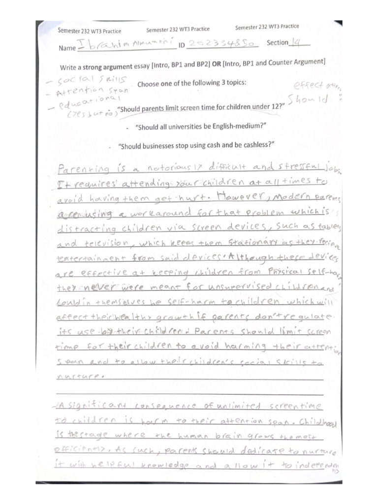 Semester 232 WT3 Practice | PDF