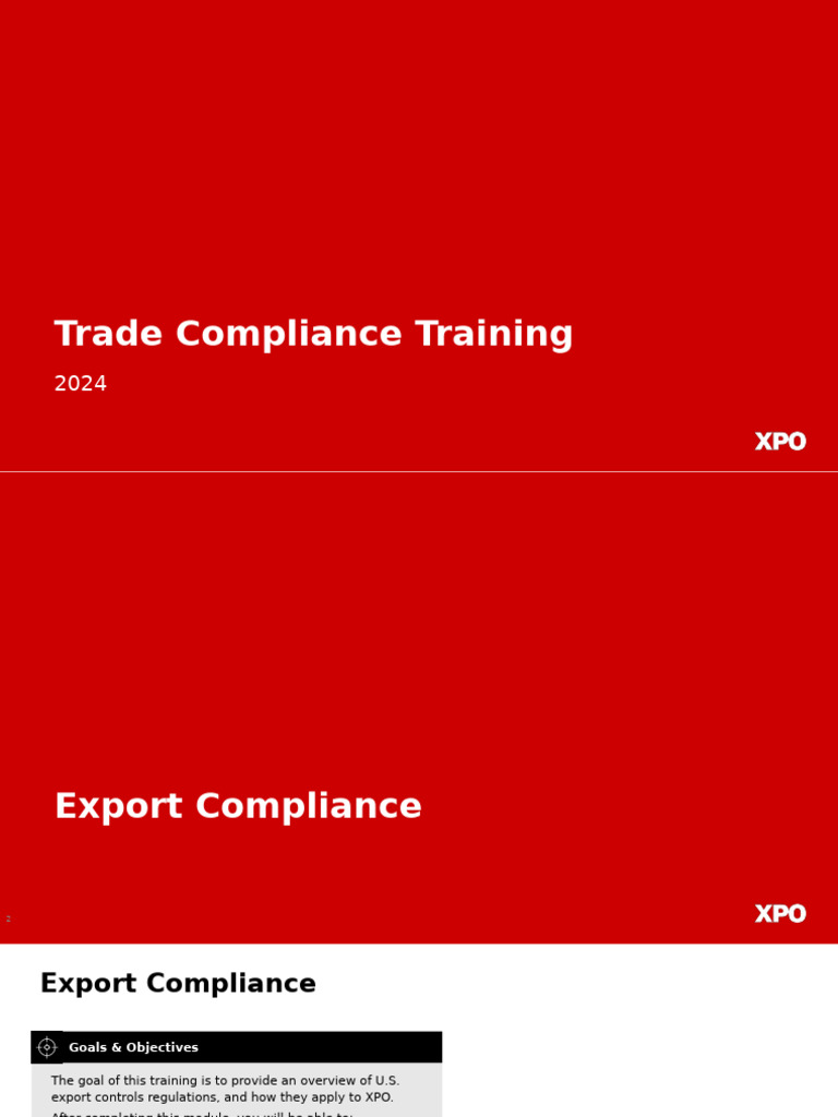 XPO Trade Compliance Training 2024 English - Rebranded (Without Images ...