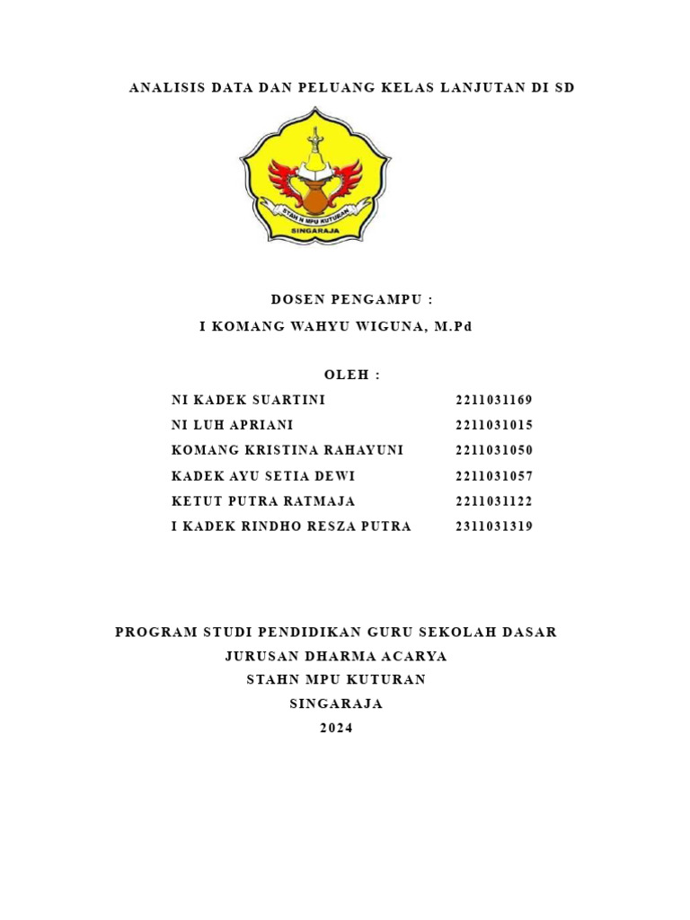 Kelompok 6 - Analisis Data Dan Peluang (Fix) | PDF Kelompok 6 - Analisis Data Dan Peluang (Fix) | PDF
